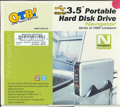 Navigator MDT-3510 - USB 2.0 - 3.5" Portable HDD Enclosure OTB - One T ...